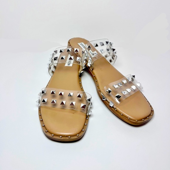Steve Madden | Shoes | Steve Madden Transparent And Silver Studded ...